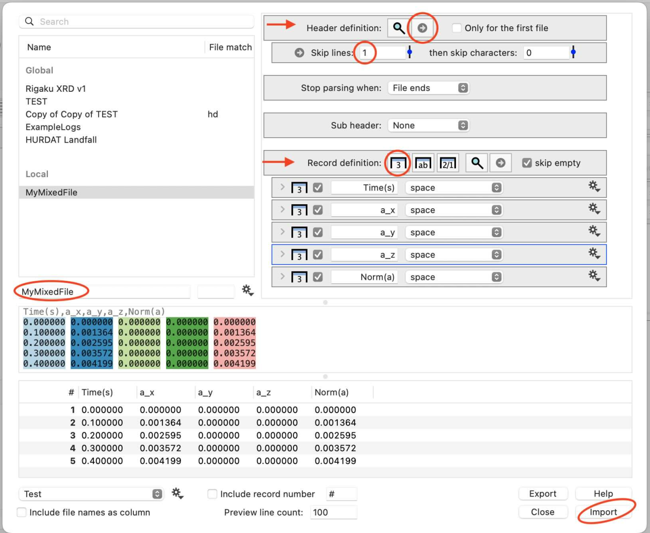 How to do set-up imports with mixed column separators in same file – DataGraph Community
